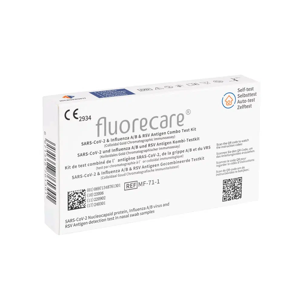 Fluorecare 4 in 1 Laien-Antigen Kombi-Test RSV Viren + Corona COVID-19 ...