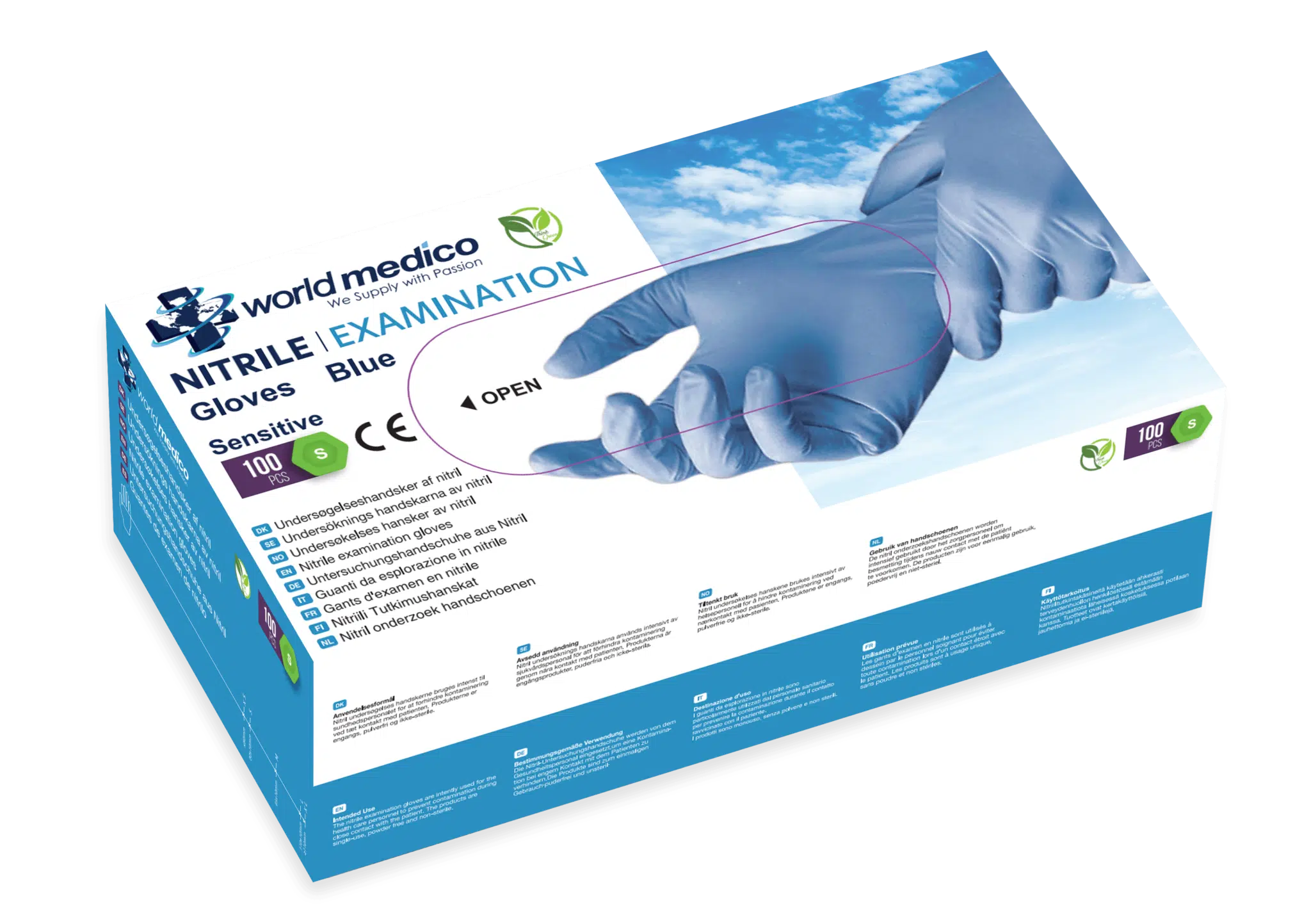 Nitril Handschuhe puderfrei, blau Box á 100 Stück von World Medico - AT ...
